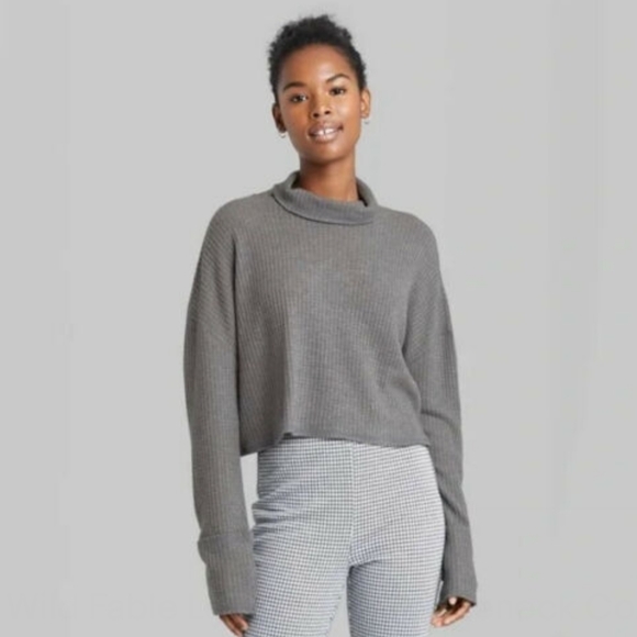 wild fable | Sweaters | Wild Fable Thermal Cropped Turtleneck Sweater ...